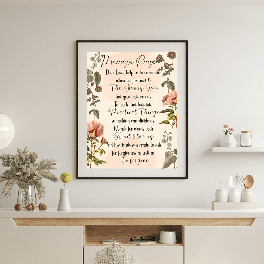 Marriage Prayer. Bible Verse, Scripture Wall Art, Bible Quote, Instant ...